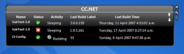 CC.NET Vista Sidebar Gadget - Scott Dorman